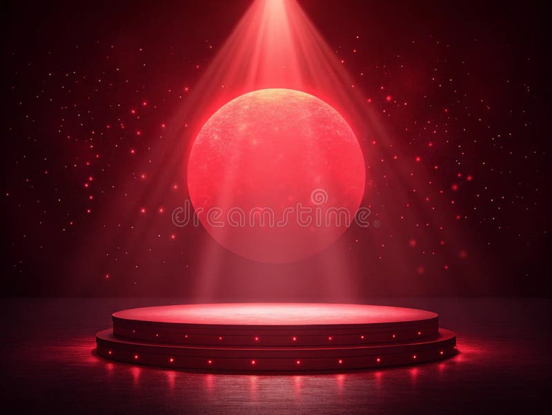 Blurred Red Glow Light Effect – Futuristic Round Spotlight Overlay ...