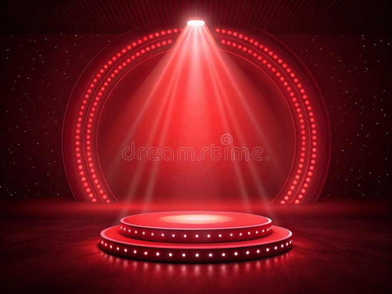 Blurred Red Glow Light Effect – Futuristic Round Spotlight Overlay ...