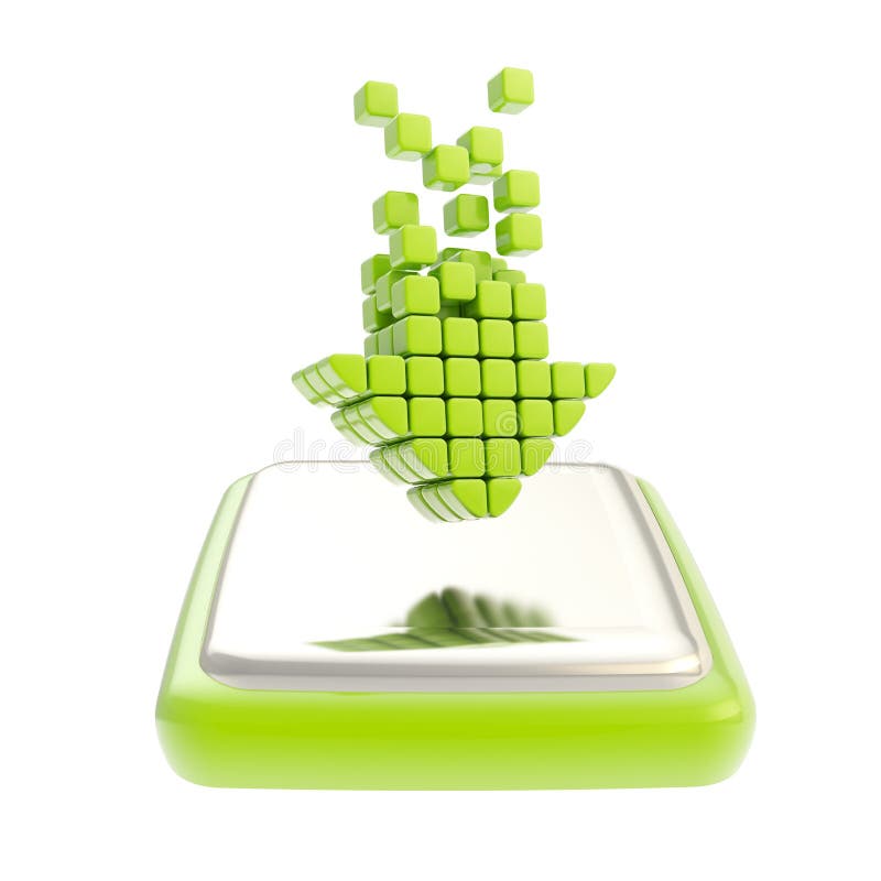 Download Icon As Green Arrow Over Button Stock Illustration ...