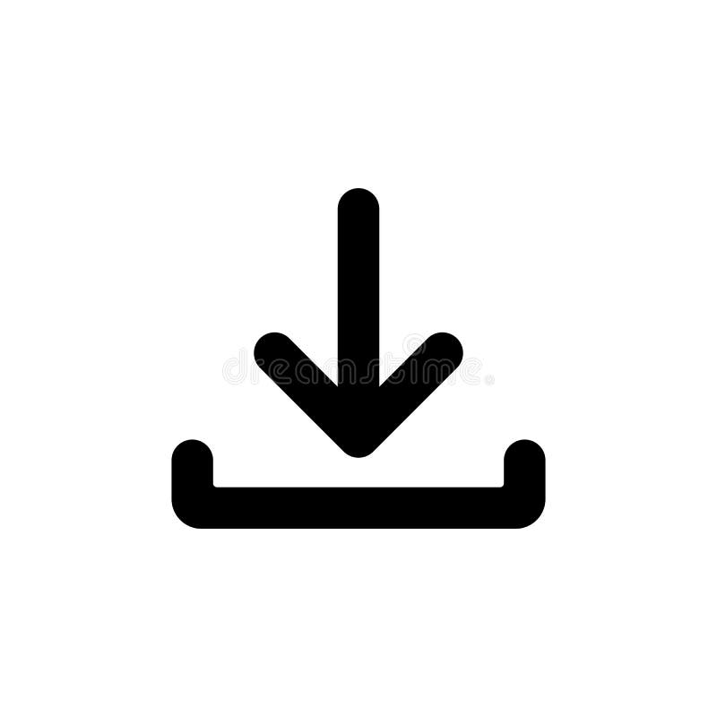 Download Icon in Black Simple Design on an Isolated Background. EPS 10 ...