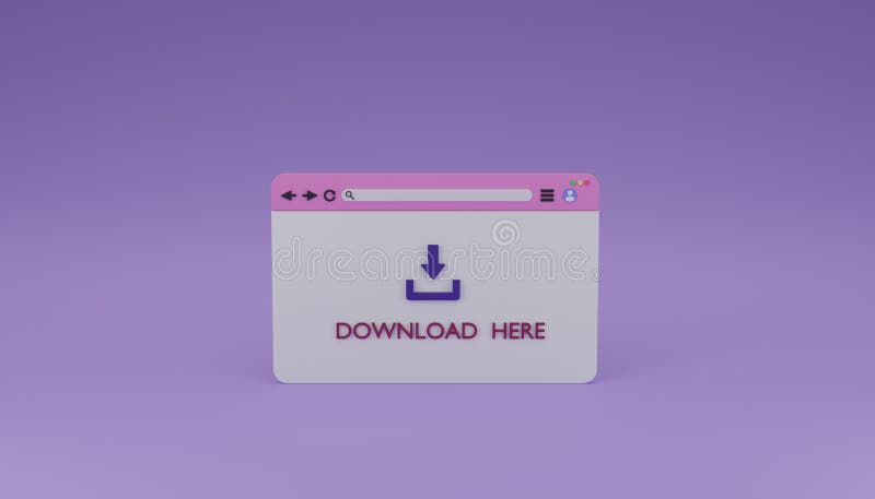 Download Icon on Browser 3D Render Illustration Stock Illustration ...