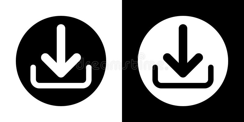 Download Icon. Button in Line Style. Pictogram Symbol for App. Arrow of ...