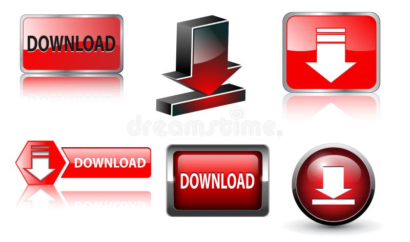 Download icon, button stock vector. Illustration of blue - 12688542