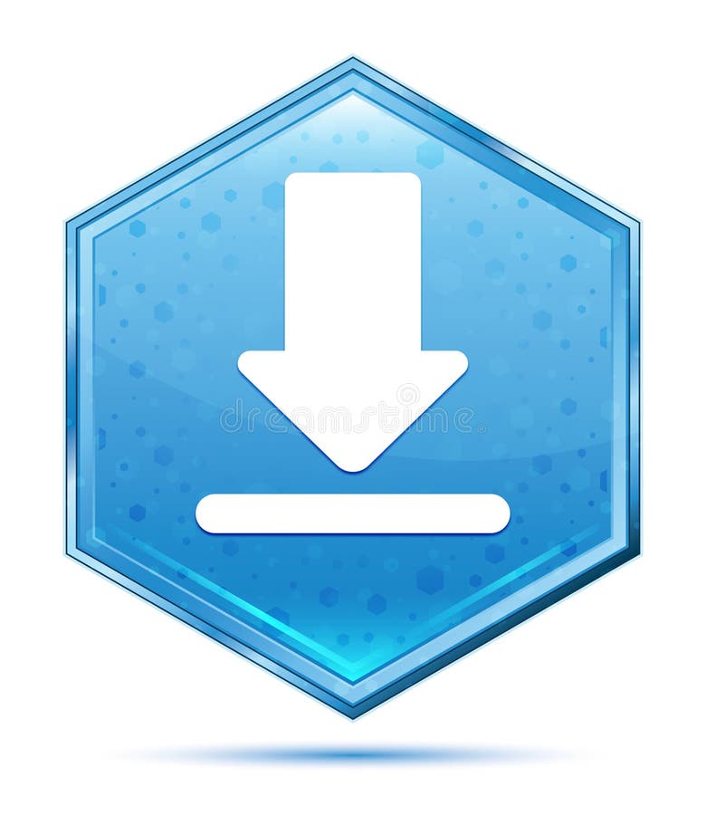 Download Icon Crystal Blue Hexagon Button Stock Illustration ...
