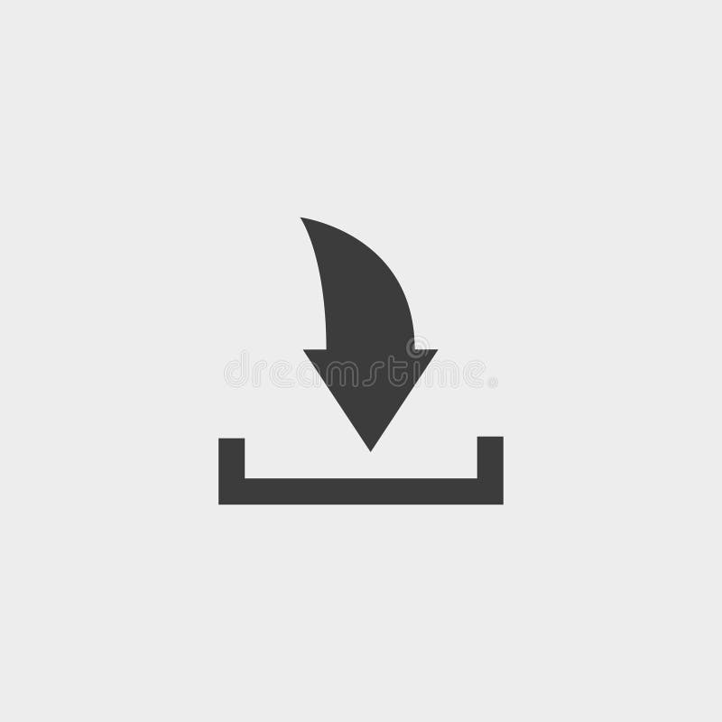 Download Icon In A Flat Design In Black Color. Vector Illustration ...