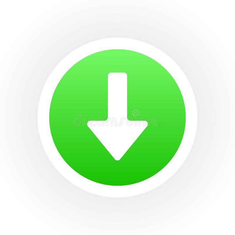 Download Icon. Flat Symbol in Circle Stock Vector - Illustration of ...