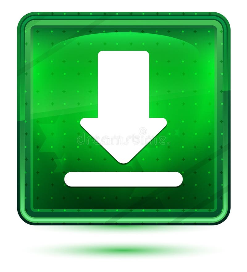 Download Icon Neon Light Green Square Button Stock Illustration ...