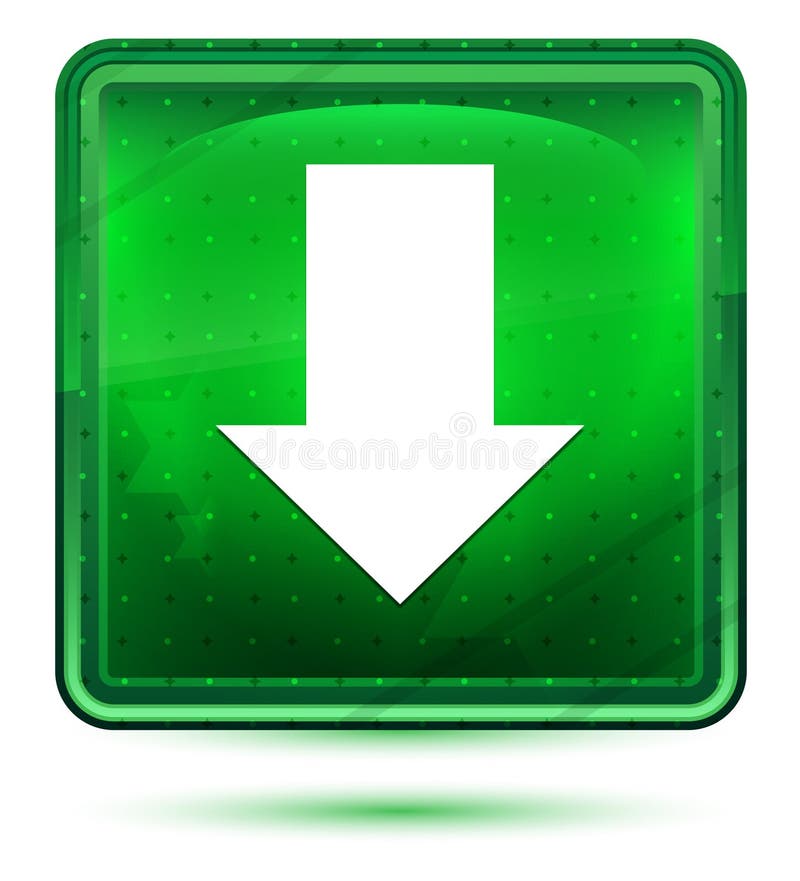 Download Icon Neon Light Green Square Button Stock Illustration ...