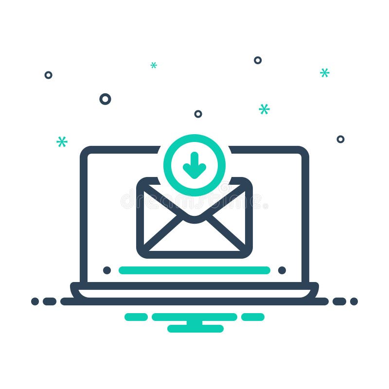 Mix Icon for Download, Process and Email Stock Vector - Illustration of ...