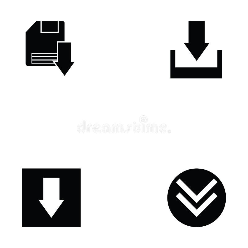 Download icon set stock vector. Illustration of site - 107347999