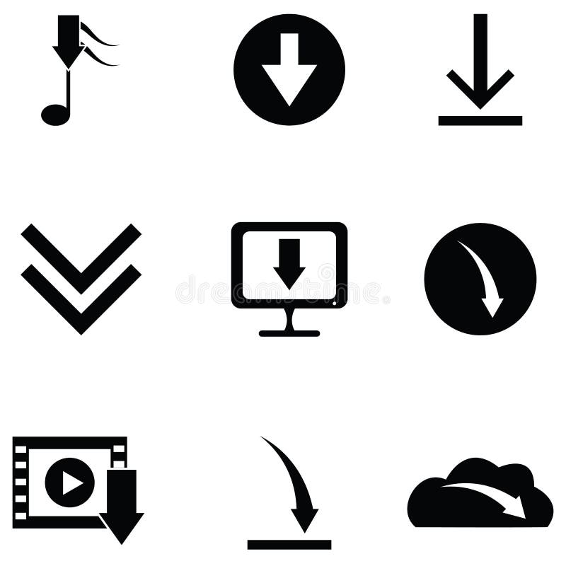 Download icon set stock vector. Illustration of vector - 107348005