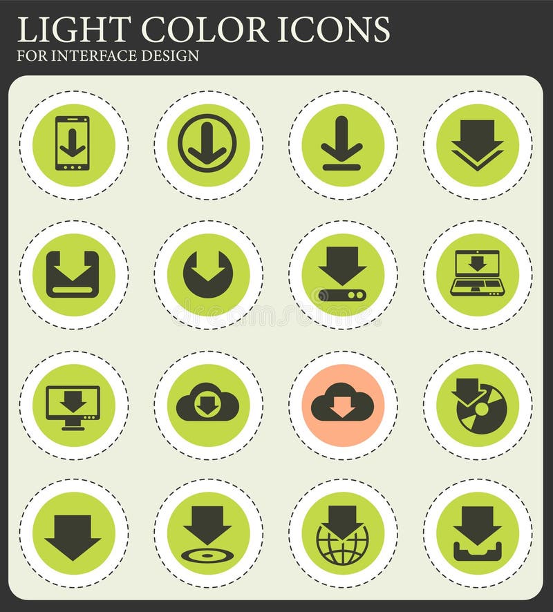Download icon set stock vector. Illustration of button - 154345336