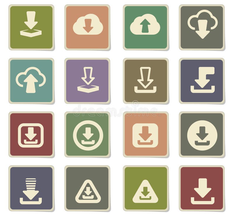 Download icon set stock illustration. Illustration of button - 89865320