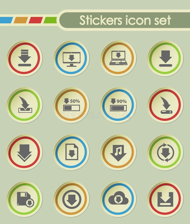 Download icon set stock vector. Illustration of note - 240369931
