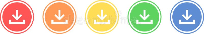 Download Icon Set. Save Icon in Various Colors. Stock Vector ...