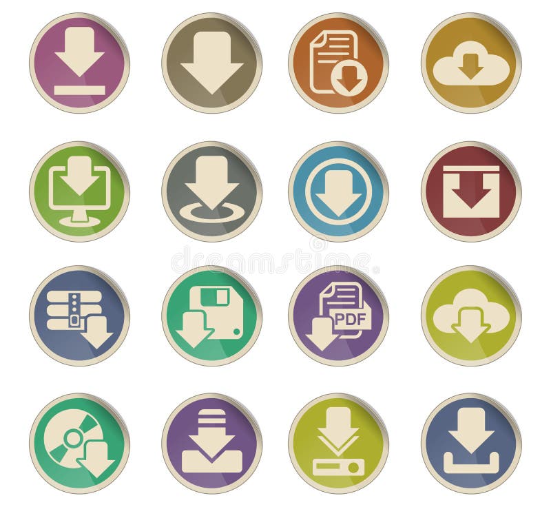 Download icon set stock illustration. Illustration of paper - 88690974