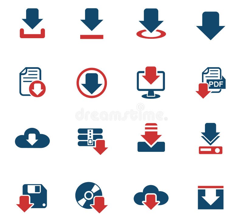 Download icon set stock vector. Illustration of downloading - 88249977