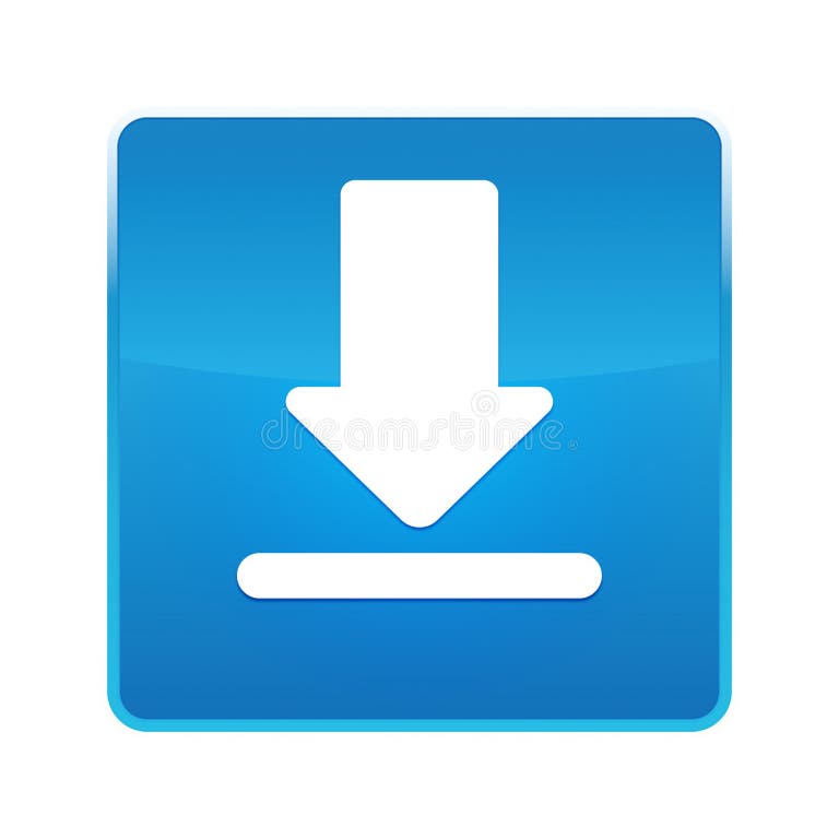 Download Icon Shiny Blue Square Button Stock Illustration ...