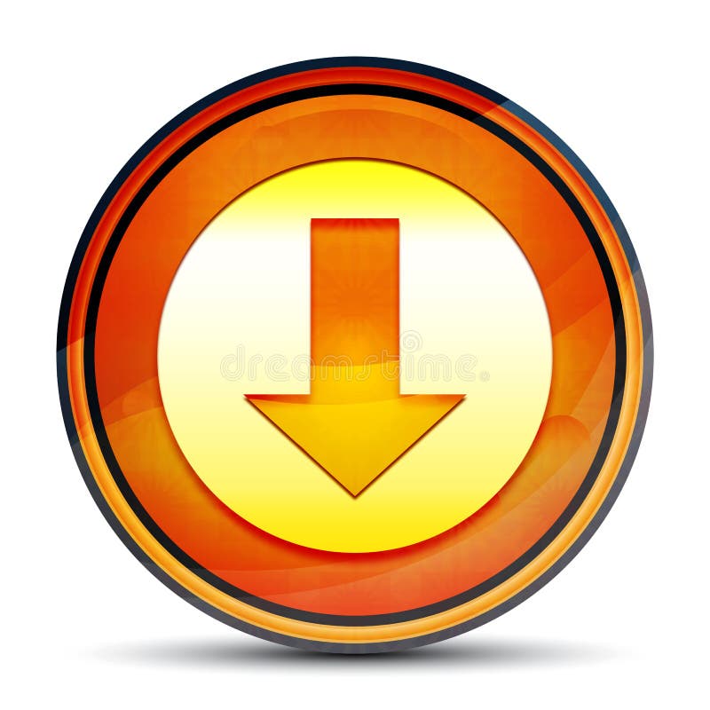 Download Icon Shiny Bright Orange Round Button Illustration Stock ...