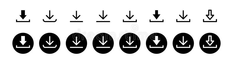 Download Icon Symbol. Round Sign Down Arrow. Download Icon for Apps ...