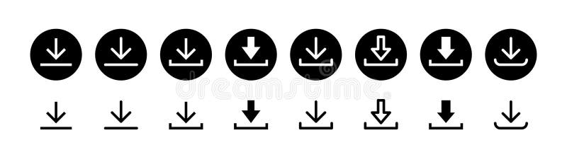 Download Icon Symbol. Round Sign Down Arrow. Download Icon for Apps ...