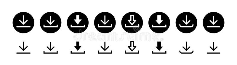 Download Icon Symbol. Round Sign Down Arrow. Download Icon for Apps ...