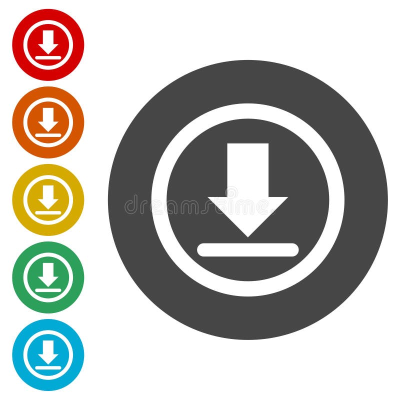 Download Icon, Upload Button Stock Vector - Illustration of label ...