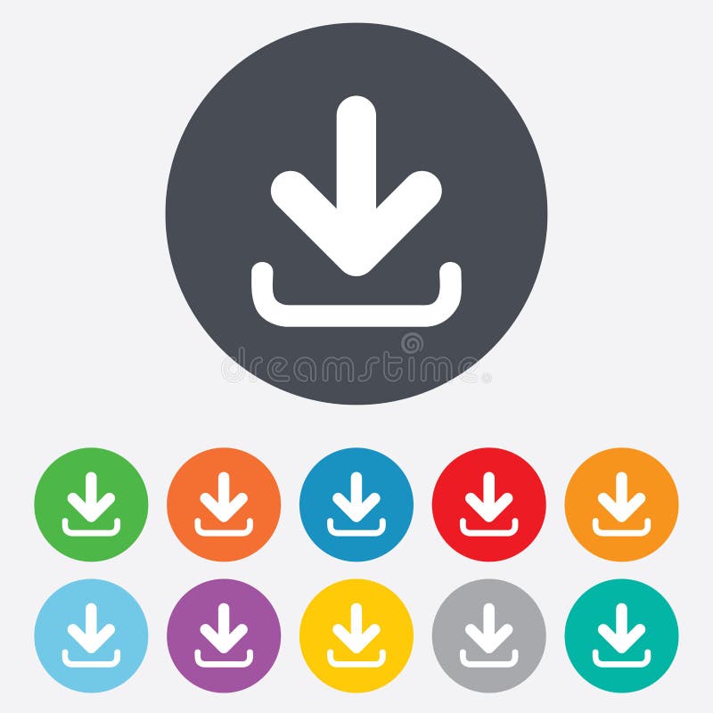 Download Icon. Upload Button Stock Illustration - Illustration of ...