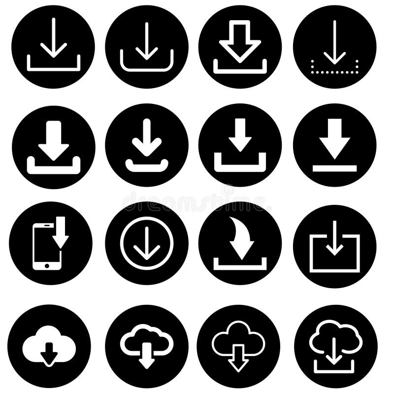 Download Icon Vector. Upload Button Illustration. Load Symbol or Logo ...