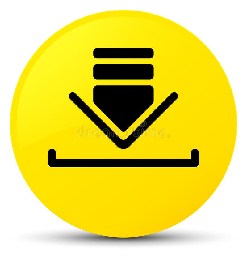 Download Icon Yellow Round Button Stock Illustration - Illustration of ...