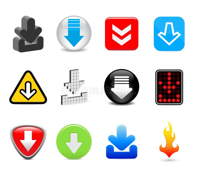 Download icons stock vector. Illustration of arrow, browse - 10062962