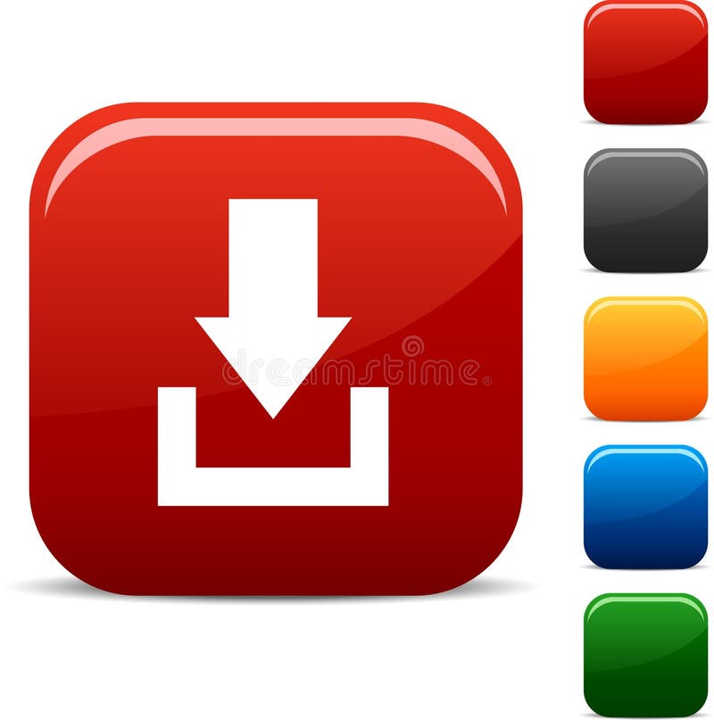Round Color Download Icons. Stock Vector - Illustration of badge ...
