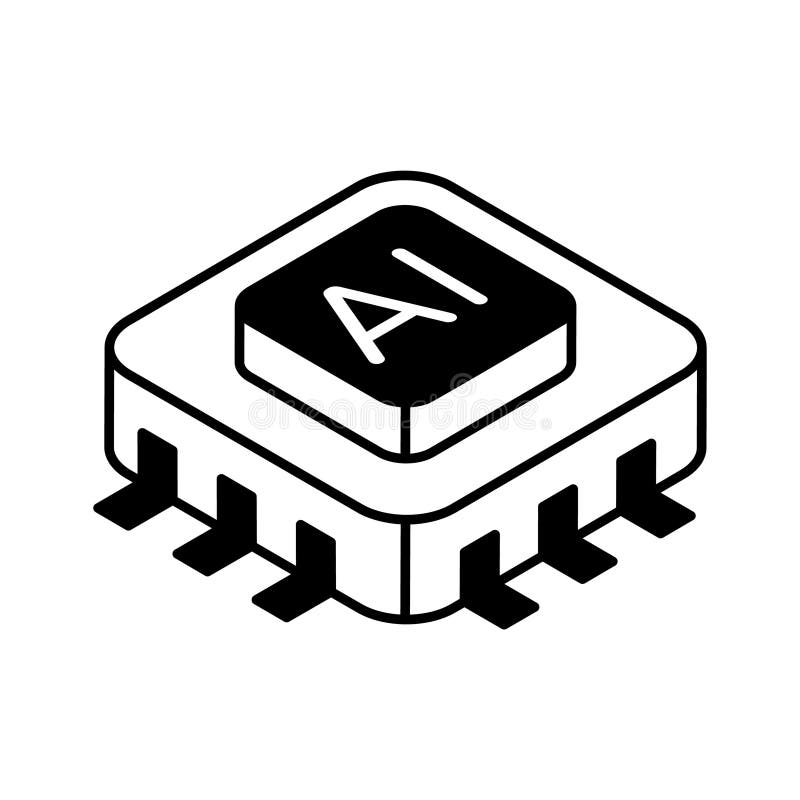 Download this Isometric Icon of Ai Processor, Microprocessor Vector ...