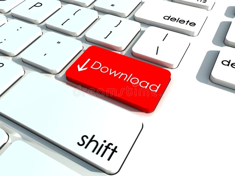 Download Button on Computer Keyboard Stock Vector - Illustration of ...