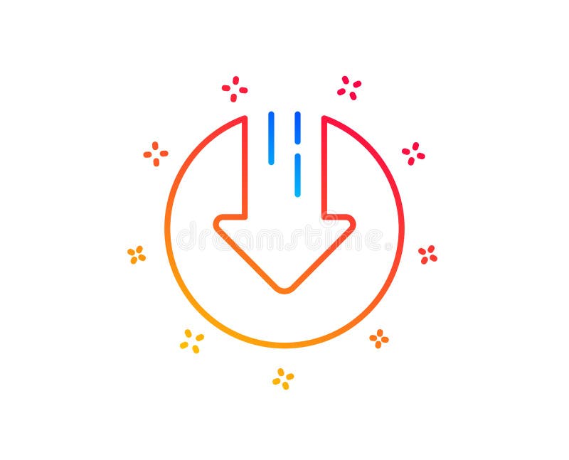 Download Line Icon. Down Arrow Sign. Vector Stock Vector - Illustration ...