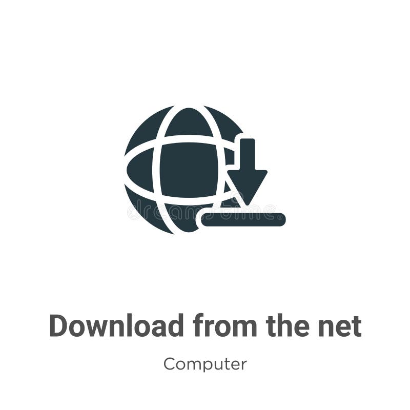 Download From The Net Vector Icon On White Background. Flat Vector ...