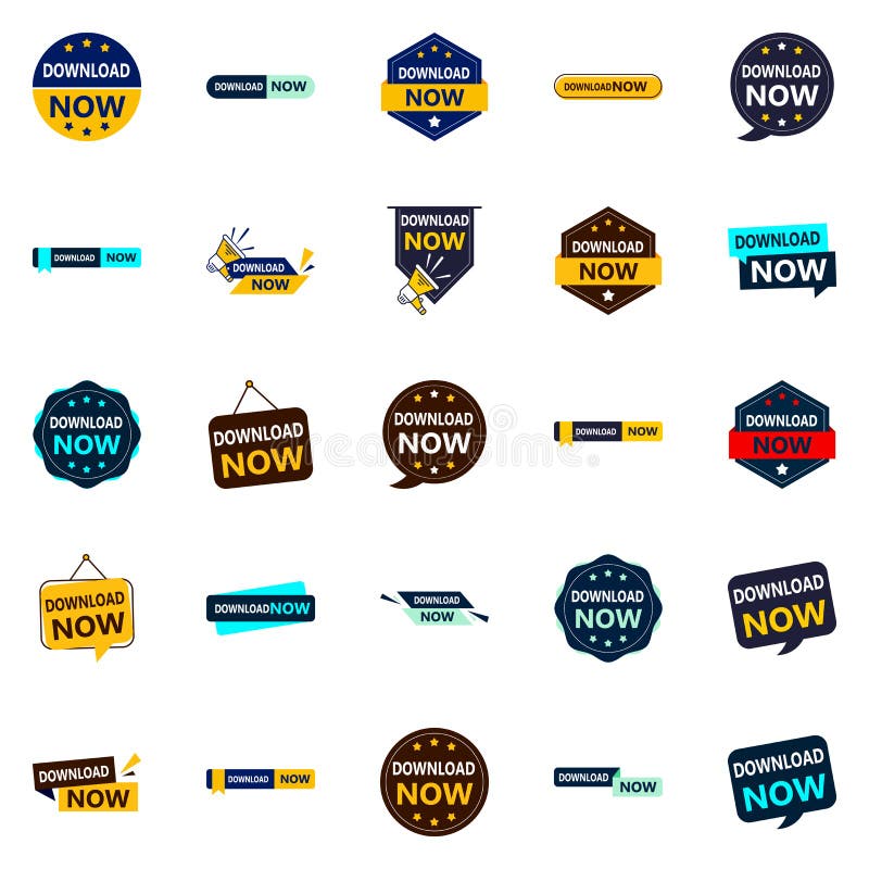 25 Download Now Banner Templates for Various Businesses Stock Vector ...