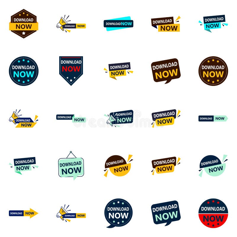 Download Now Banners Pack of 25 Bright and Eyecatching Designs Stock ...