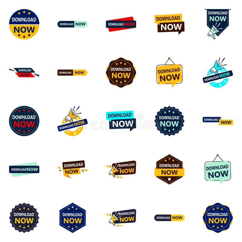 Download Now Banners Pack of 25 Bright and Eyecatching Designs Stock ...