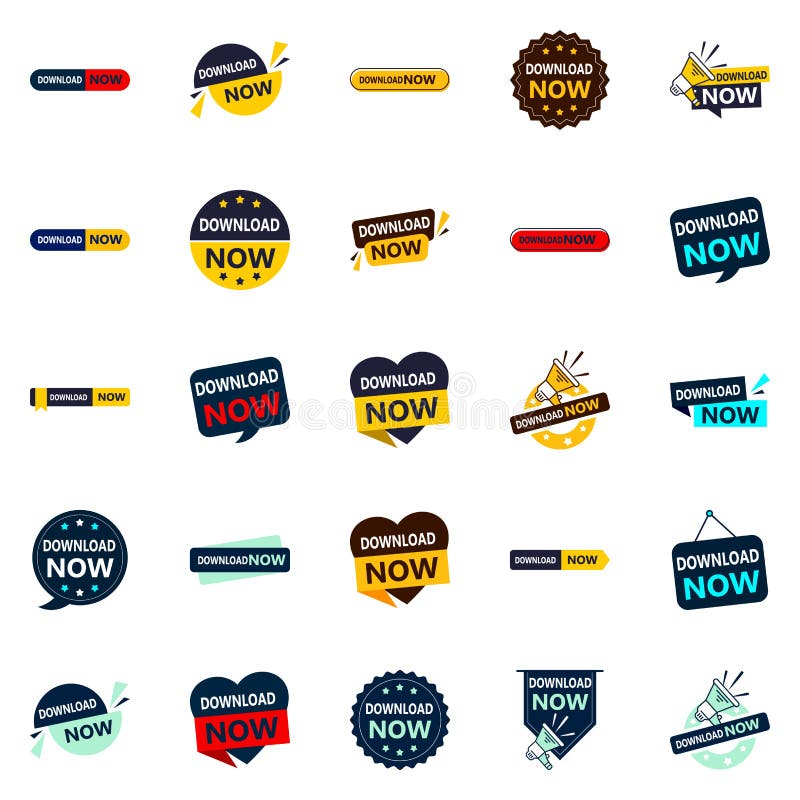 Download Now Graphics Collection 25 Unique Designs Stock Vector ...