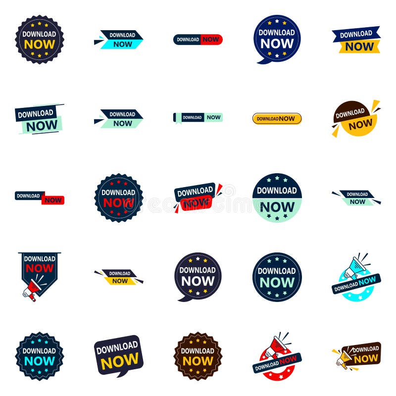 Download Now Vector Pack 25 Different Designs Stock Vector ...