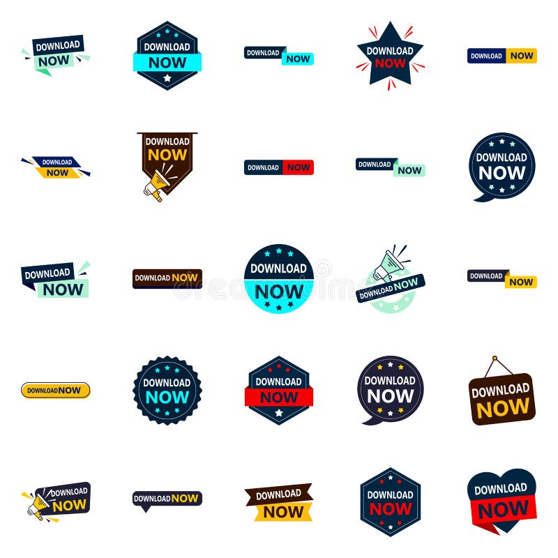 Download Now Vector Pack 25 Different Designs Stock Vector ...