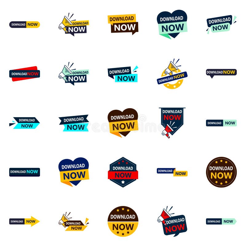 Download Now Vector Pack 25 Different Designs Stock Vector ...