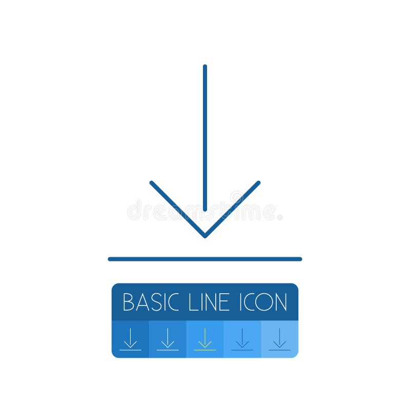 Download Outline. Down Arrow Vector Element Can Be Used for Download ...