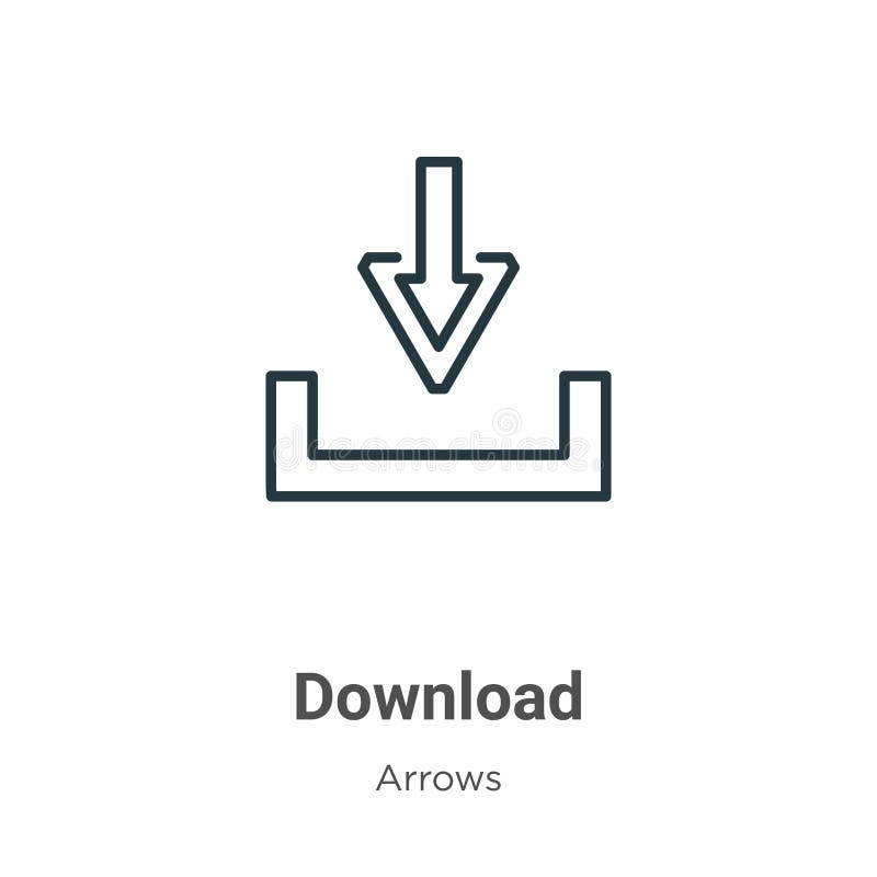 Download Outline Vector Icon. Thin Line Black Download Icon, Flat ...