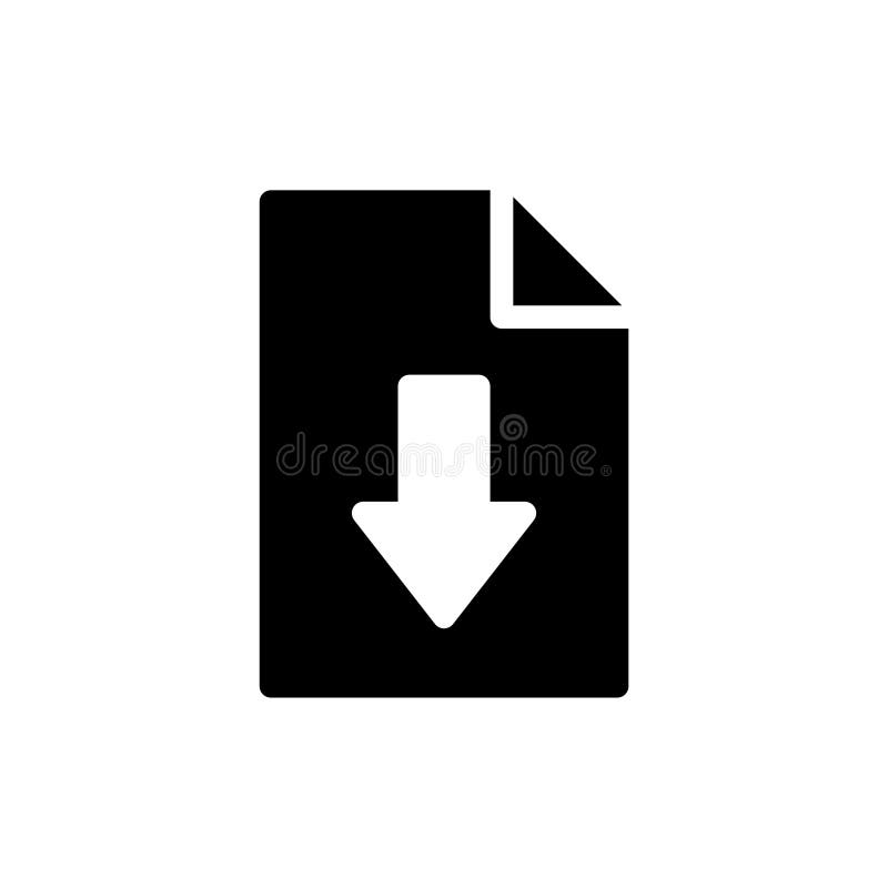 Download Page Icon with Paper and Arrow Stock Vector - Illustration of ...