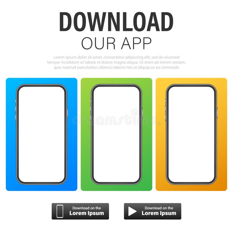 Download Page of the Mobile App. Empty Screen Smartphone for You App ...