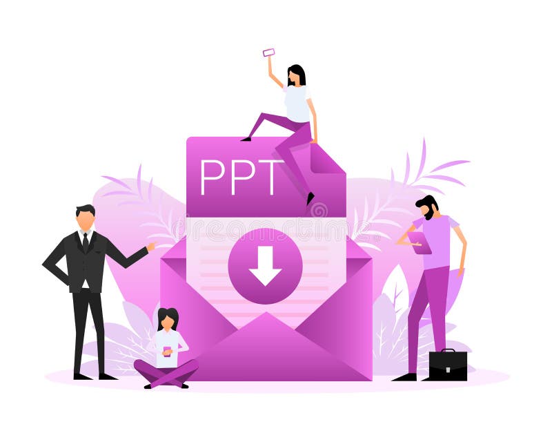 Download Ppt File. Group of People with Ppt Document. Isometric Vector ...
