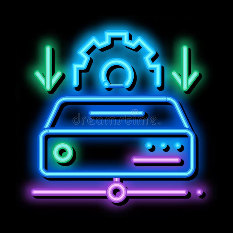 Download Process of Machine Learning Neon Glow Icon Illustration Stock ...