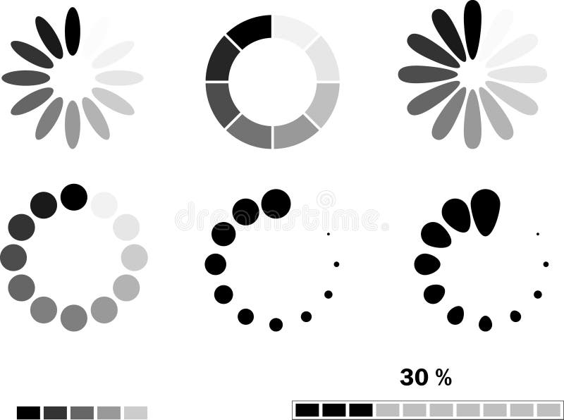Download Progress Icon Set. Stock Vector - Illustration of isolated ...